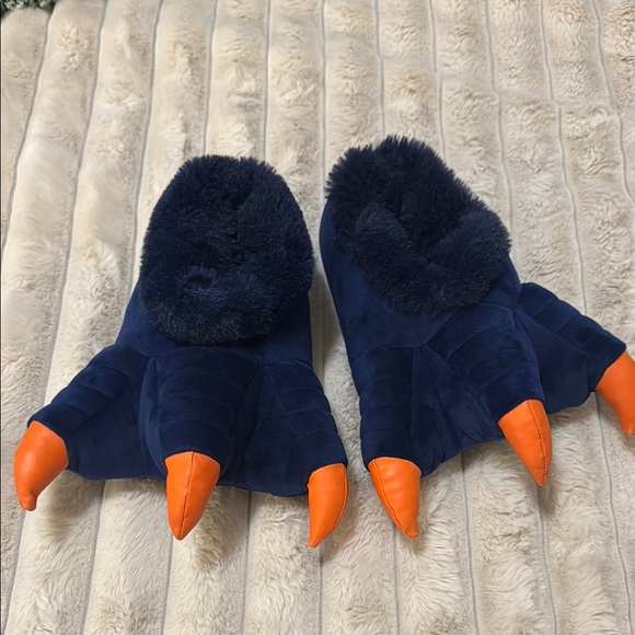 Shoes | Fuzzy Monster Claw Slippers Navy And Orange | Poshmark